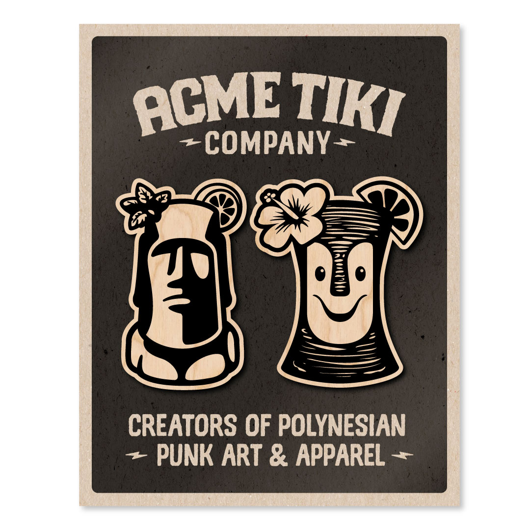 Mini Wood Veneer Stickers - Acme Tiki Co.