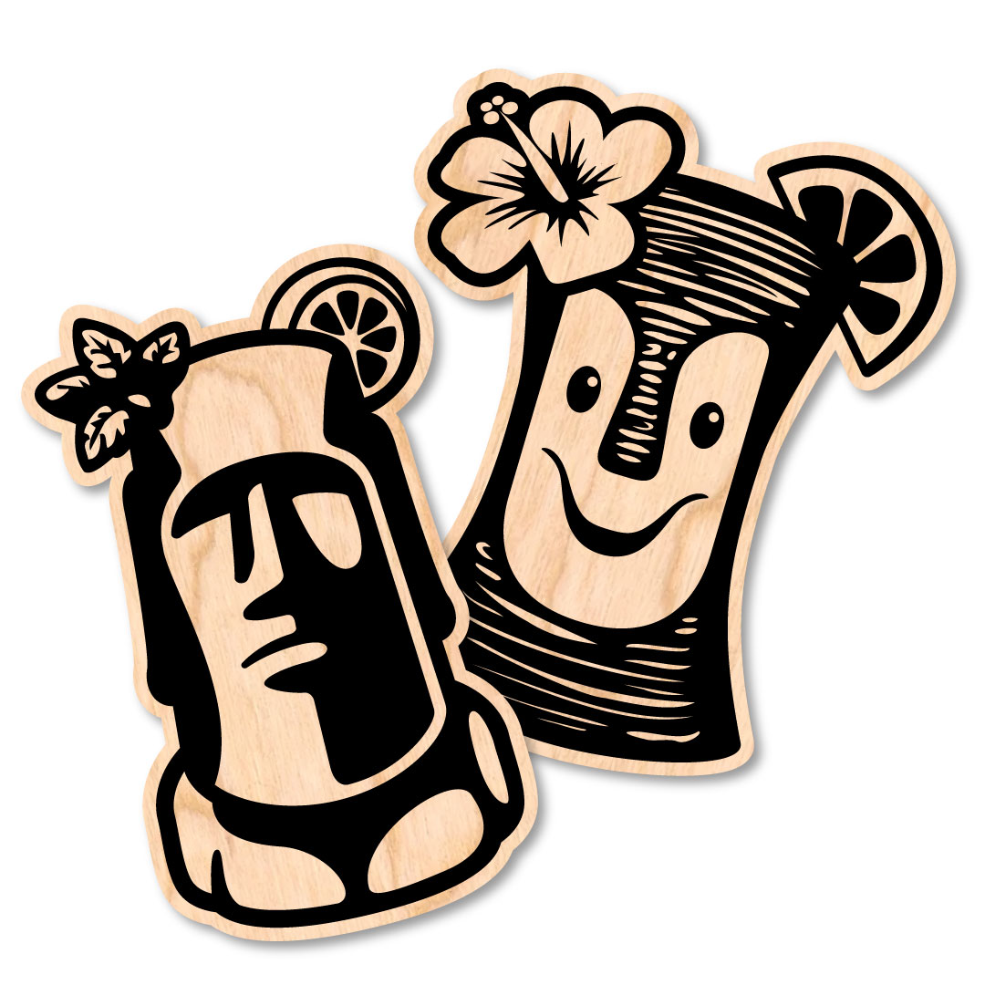 Mini Wood Veneer Stickers - Acme Tiki Co.