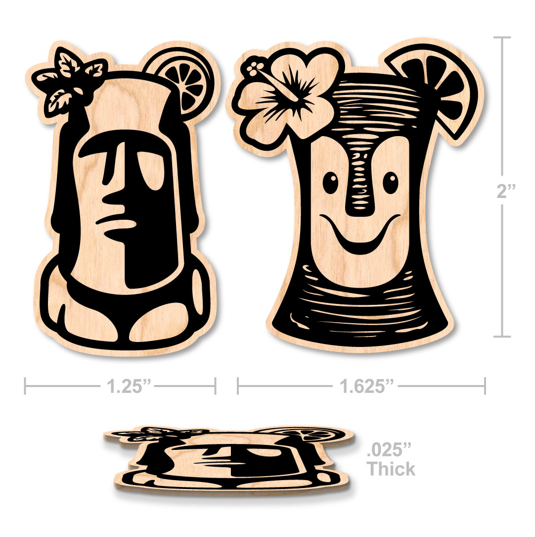 Mini Wood Veneer Stickers - Acme Tiki Co.